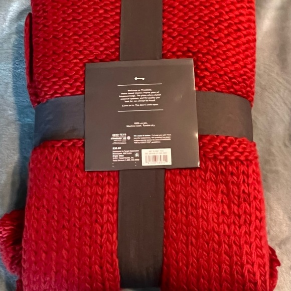 Threshold | Bedding | Threshold Red Knitted Pom Pom Throws | Poshmark